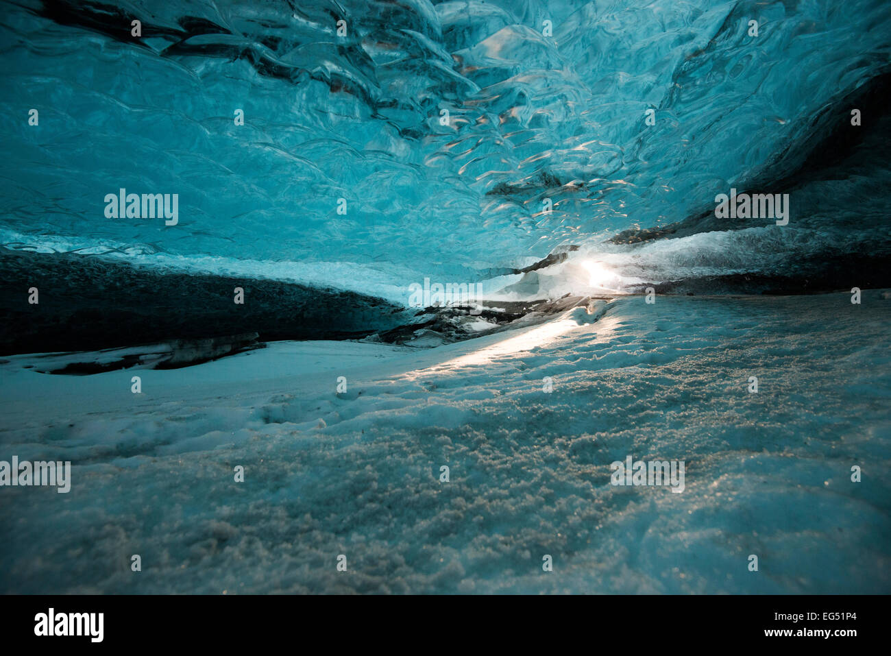 Inside a glacier ice cave in South East Iceland Stock Photo - Alamy