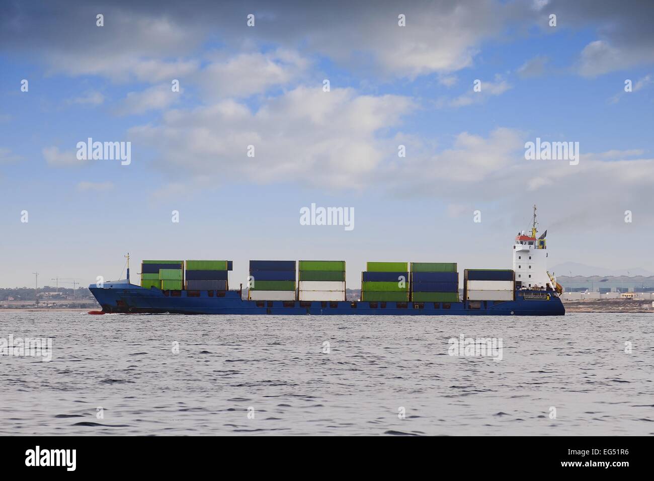 Container ship sailing Stock Photo - Alamy