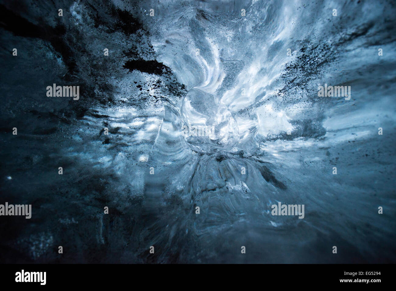 Inside a glacier ice cave in South East Iceland Stock Photo - Alamy
