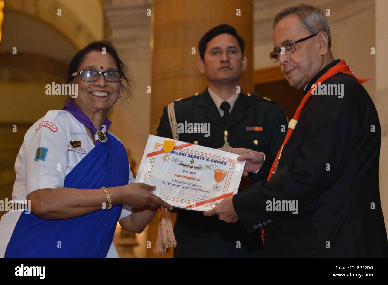 The President of India, Shri Pranab Mukherjee, presenting Rashtrapati ...