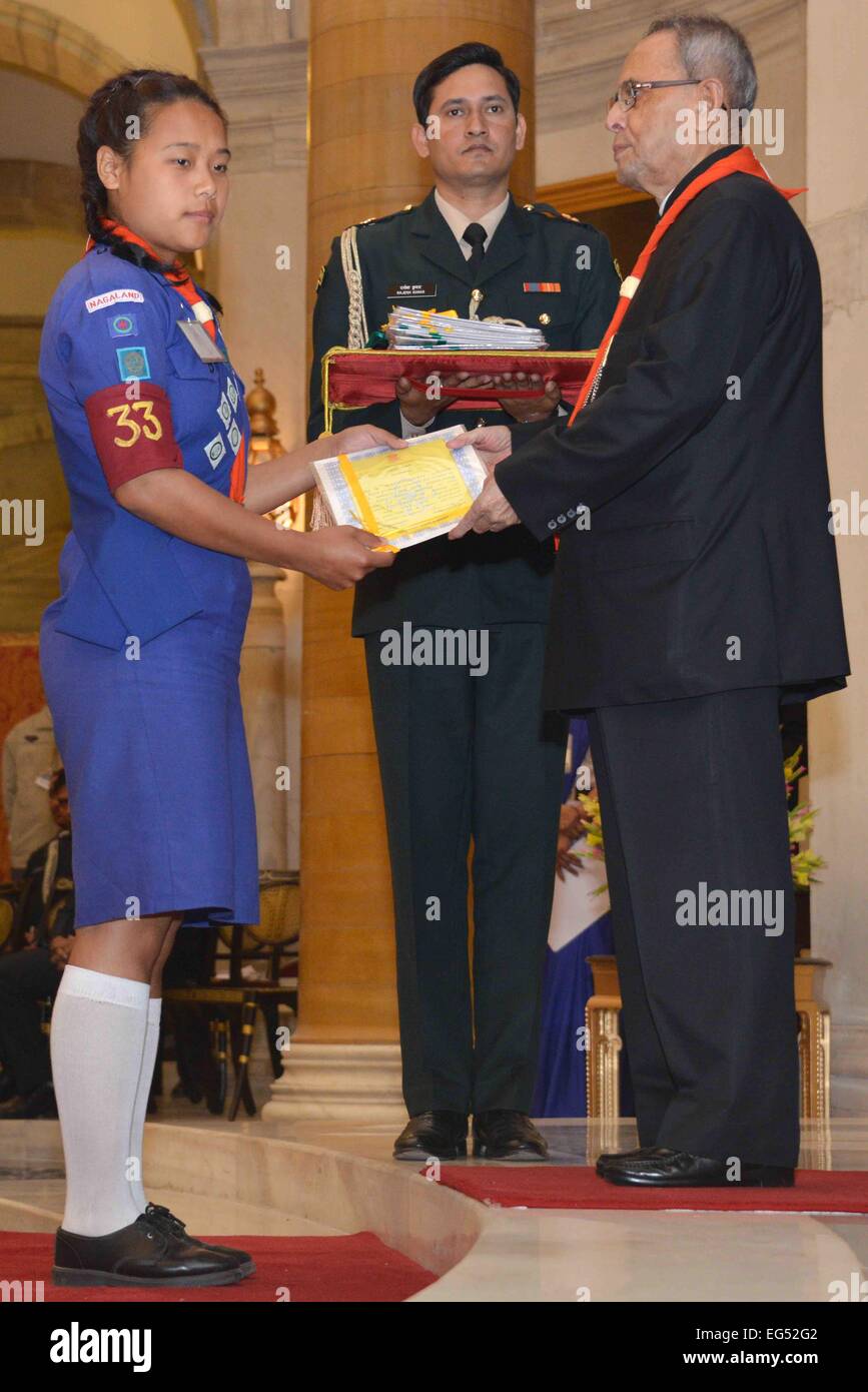 The President of India, Shri Pranab Mukherjee, presenting Rashtrapati ...
