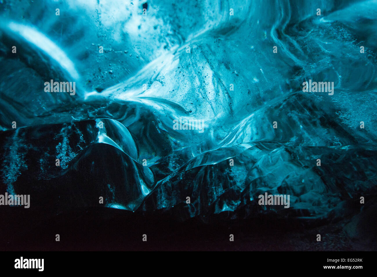 Inside a glacier ice cave in South East Iceland Stock Photo - Alamy