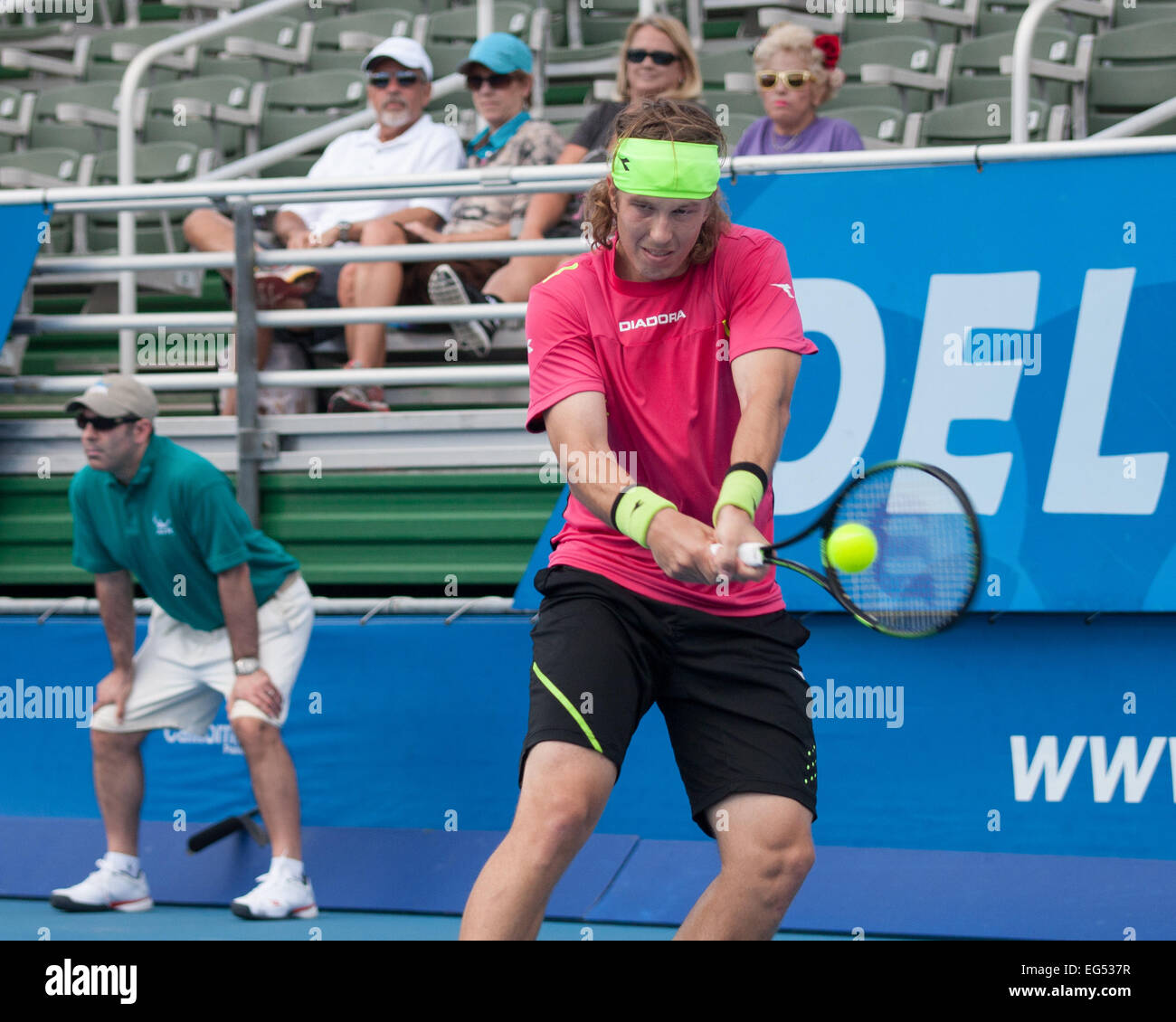 Delray Beach, Florida, US. 16th Feb, 2015. LUKAS LACKO in action on ...