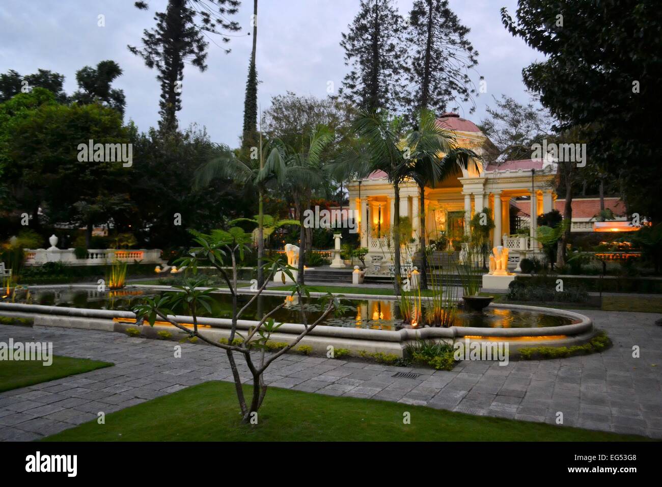 Flower Garden of Dreams with colonial architecture in Kathmandu. Nepal ...