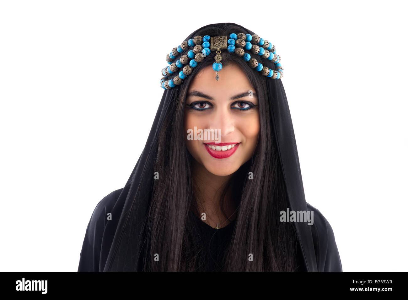 Arabian Girl wearing Traditional Headscarf, Beautiful tribal woman ...