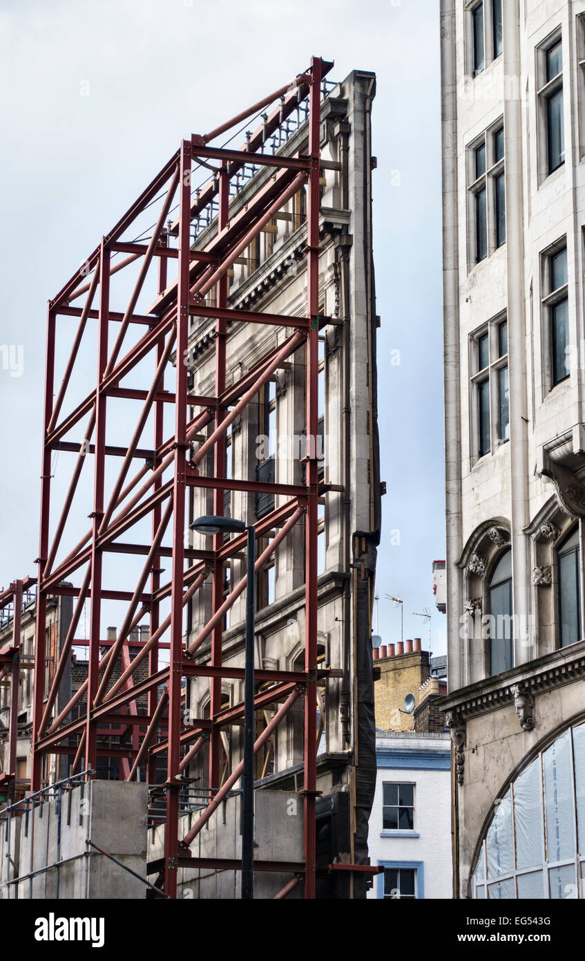 Oxford Street, London, UK. The technique of 'facadism' - the facade of ...