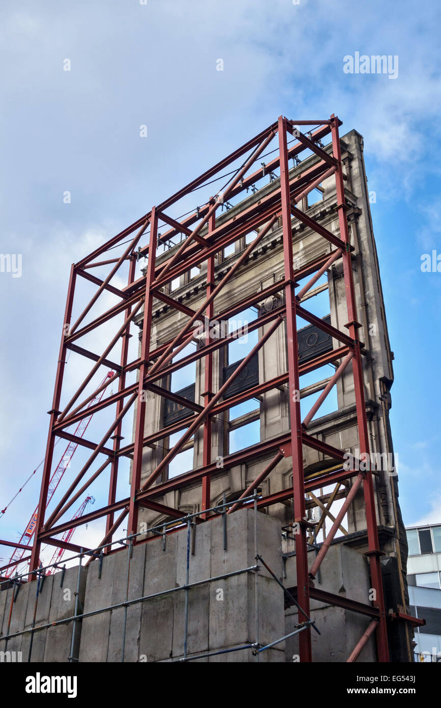 Oxford Street, London, UK. The technique of 'facadism' - the facade of ...