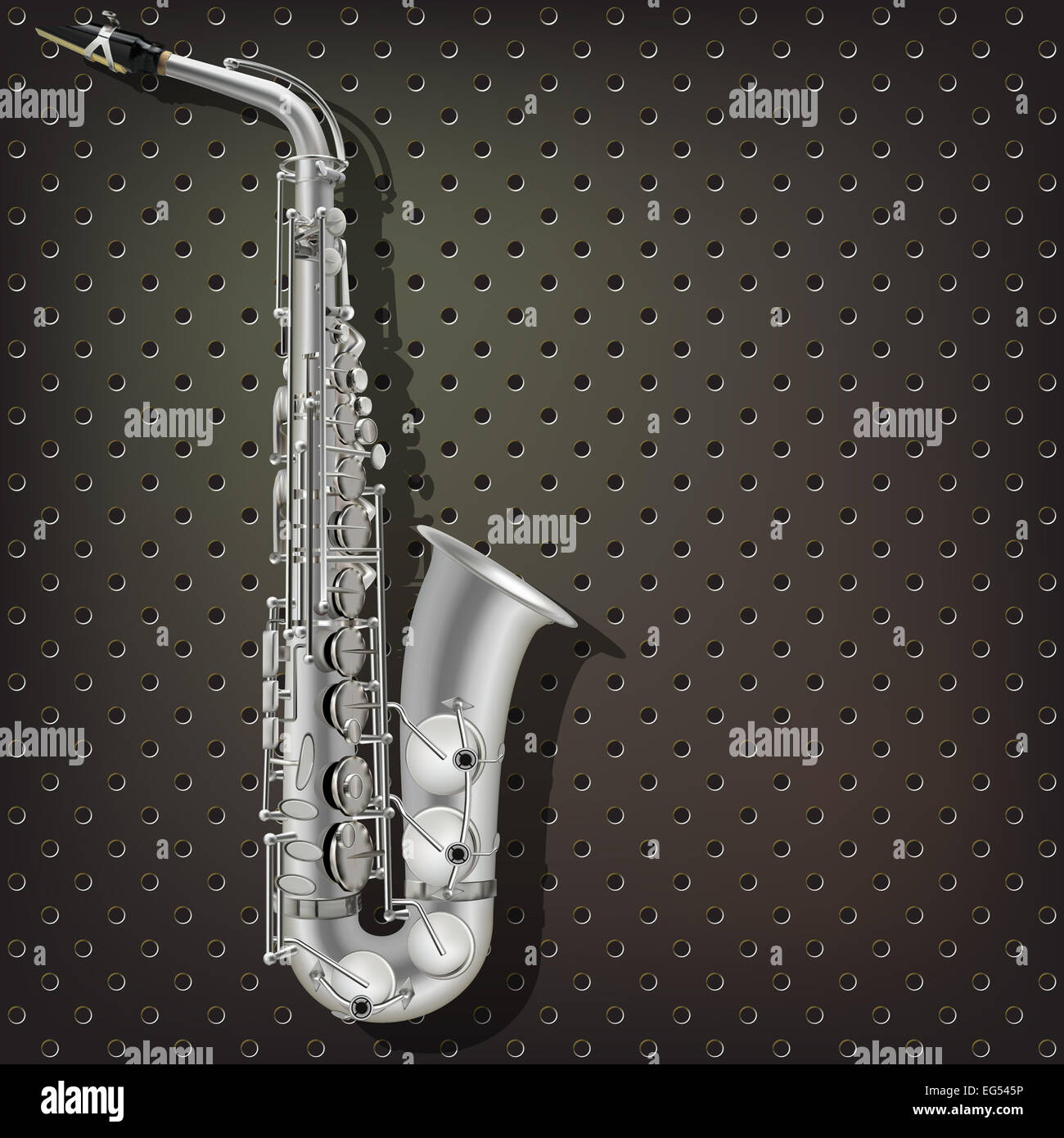 abstract music dark gray background with silver saxophone Stock Photo ...