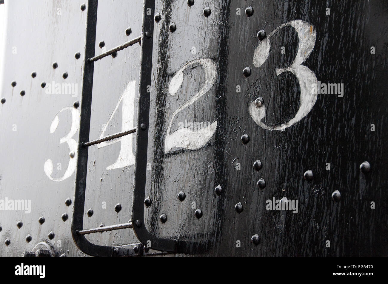 Oil tender for a steam locomotive Stock Photo - Alamy