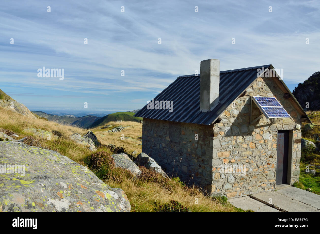 Modern hut in the Haute Pyrenees Stock Photo - Alamy