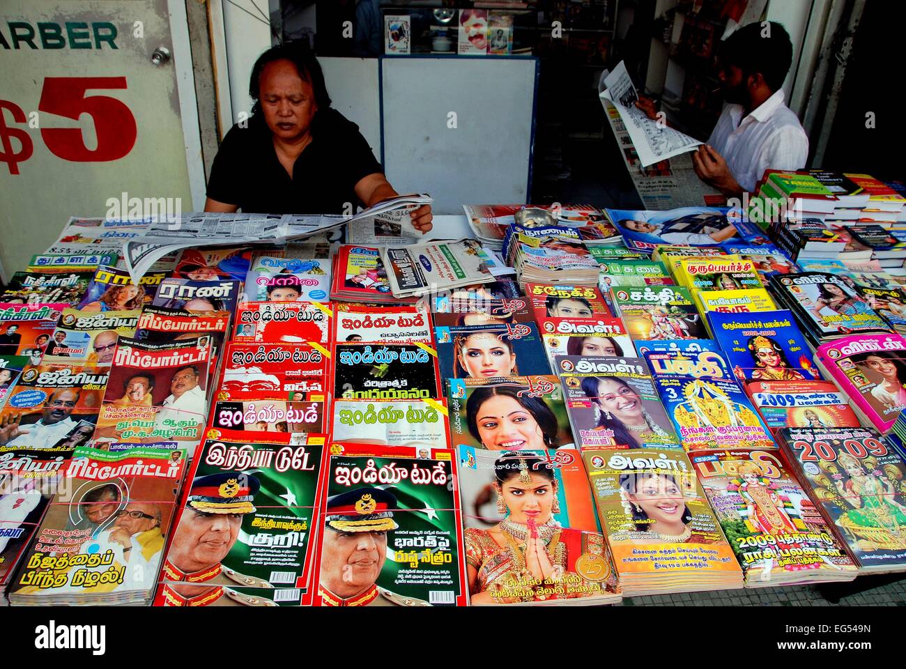 Singapore A Wide Variety Of Indian Magazines Displayed At A Serangoon singapore-a-wide-variety-of-indian-magazines-displayed-at-a-serangoon