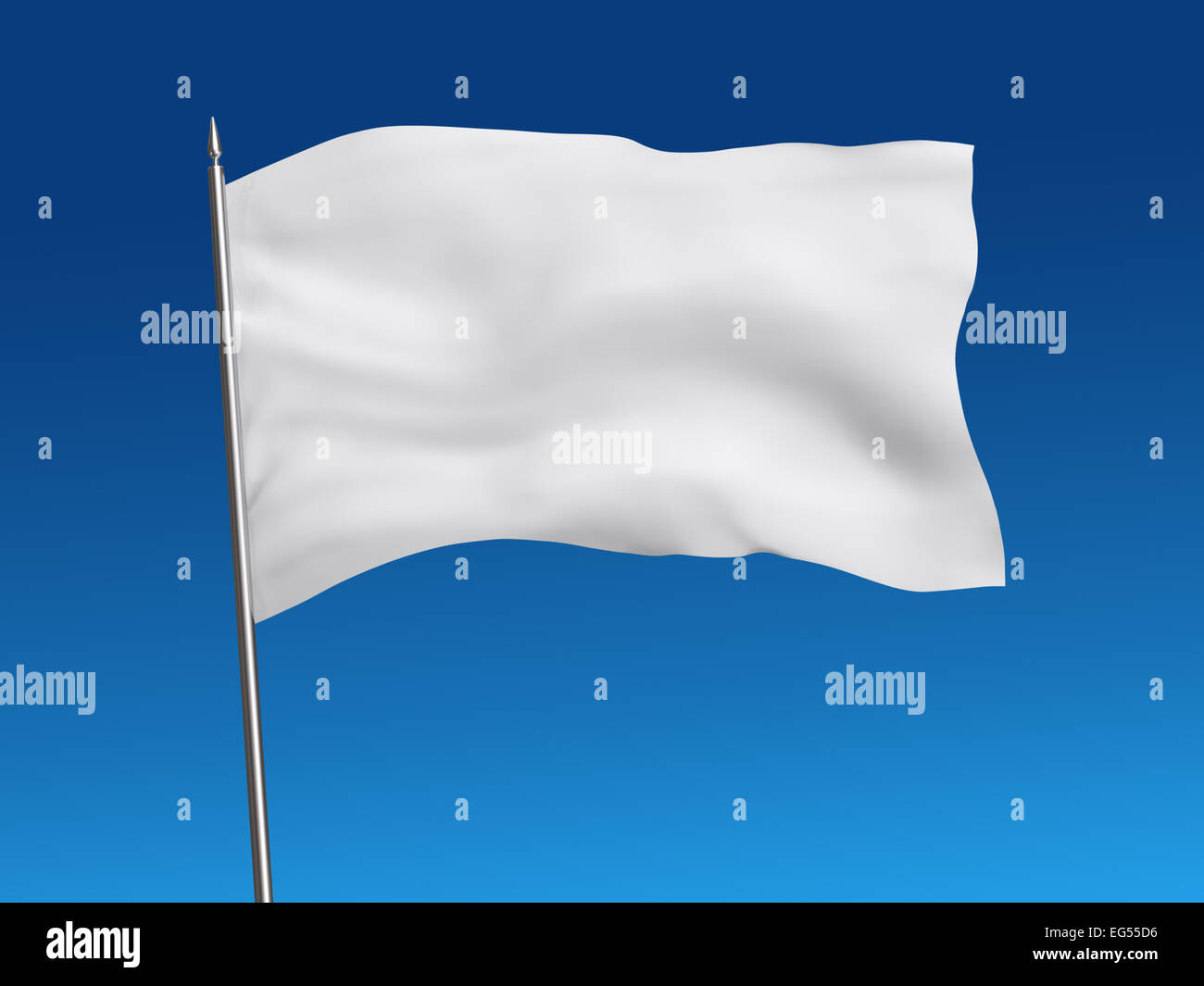 White flag template on sky, with clipping path Stock Photo - Alamy