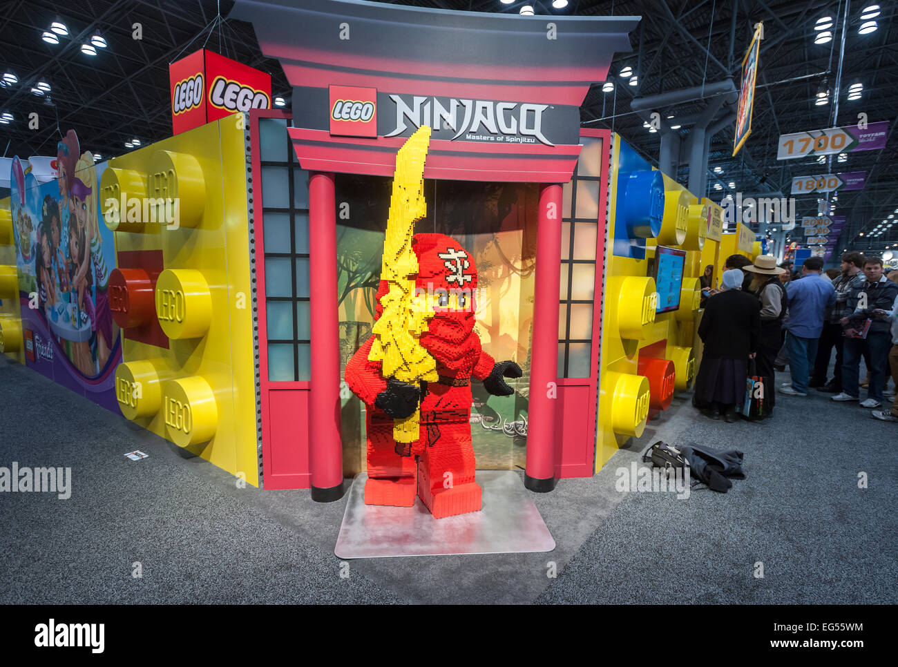 Attendees at the Lego booth at the 112th American International Toy ...