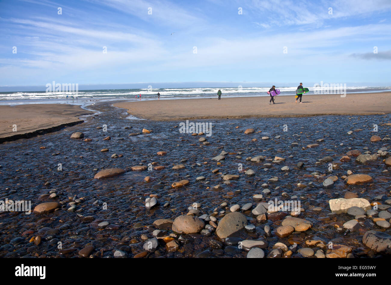 Oregon coast activities and hun outdoors Stock Photo - Alamy