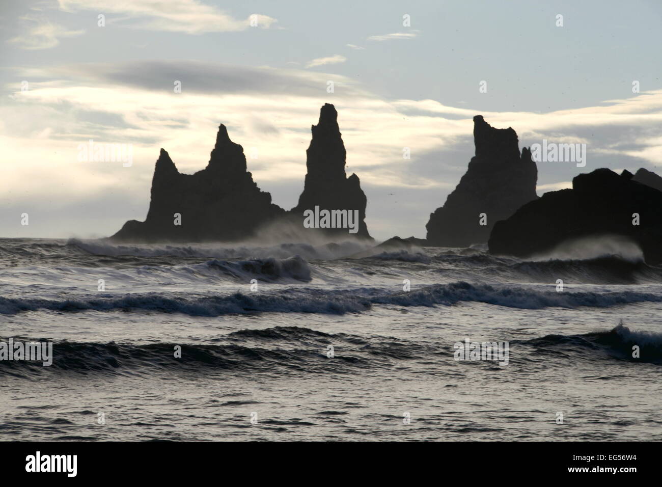 Sea stacks at Vik, Iceland Stock Photo - Alamy