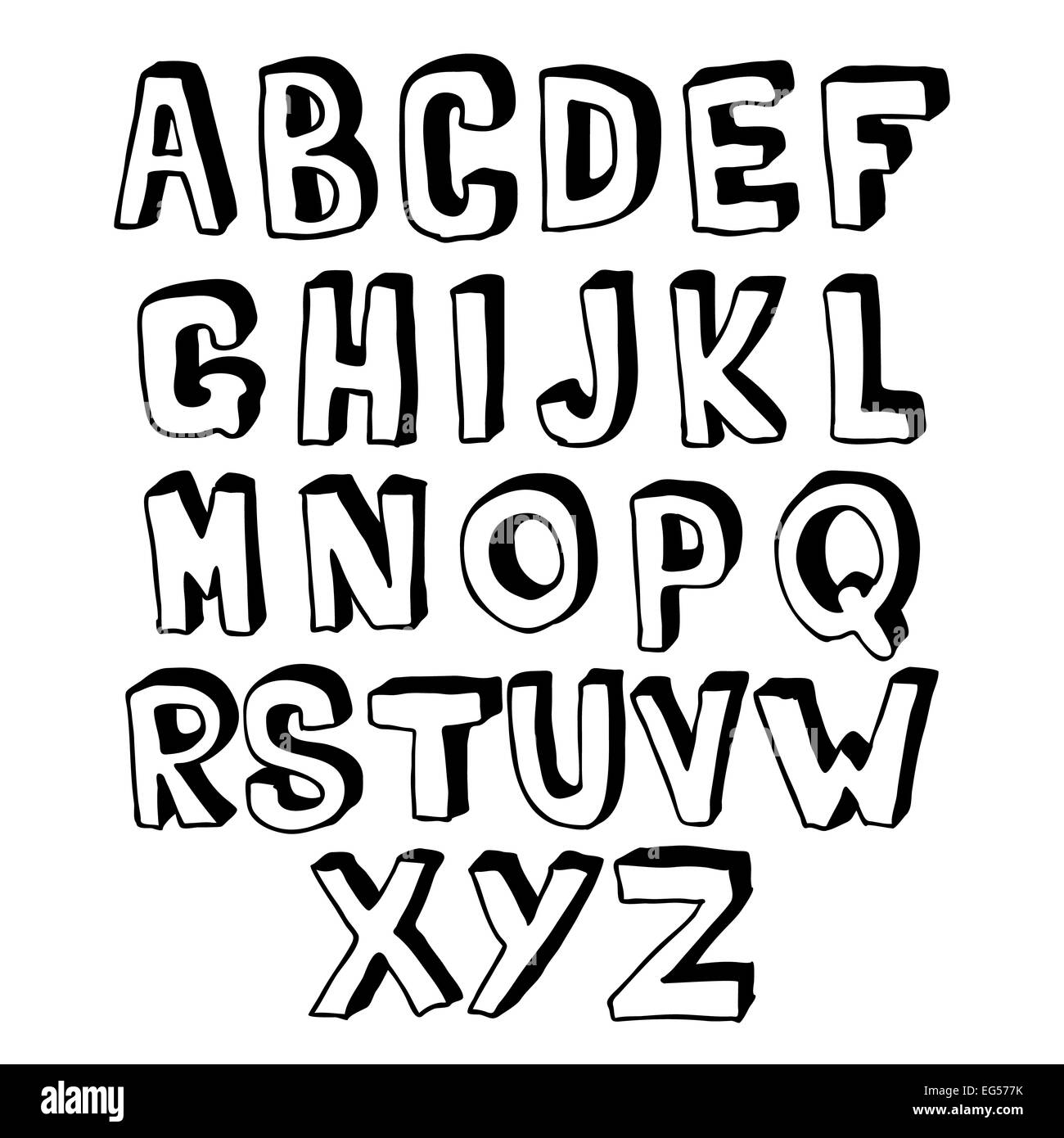 Black and white alphabet volume Stock Photo - Alamy