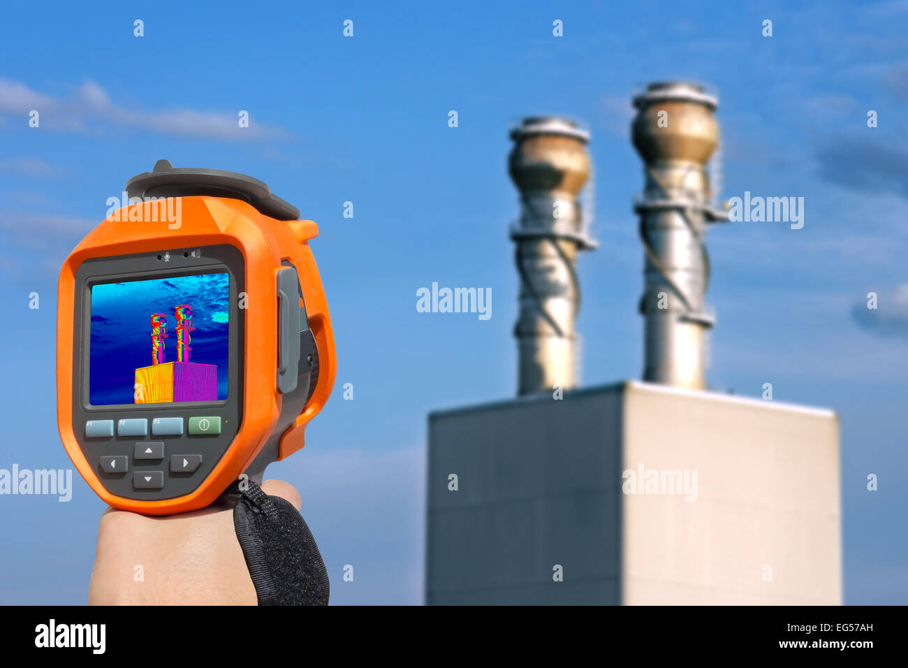 Record heat emission at the Chimney of energy station with infrared ...