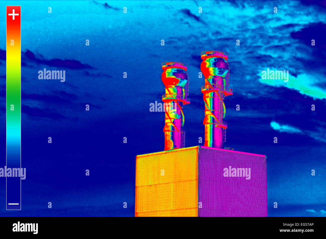 Infrared thermography image showing the heat emission at the Chimney of ...