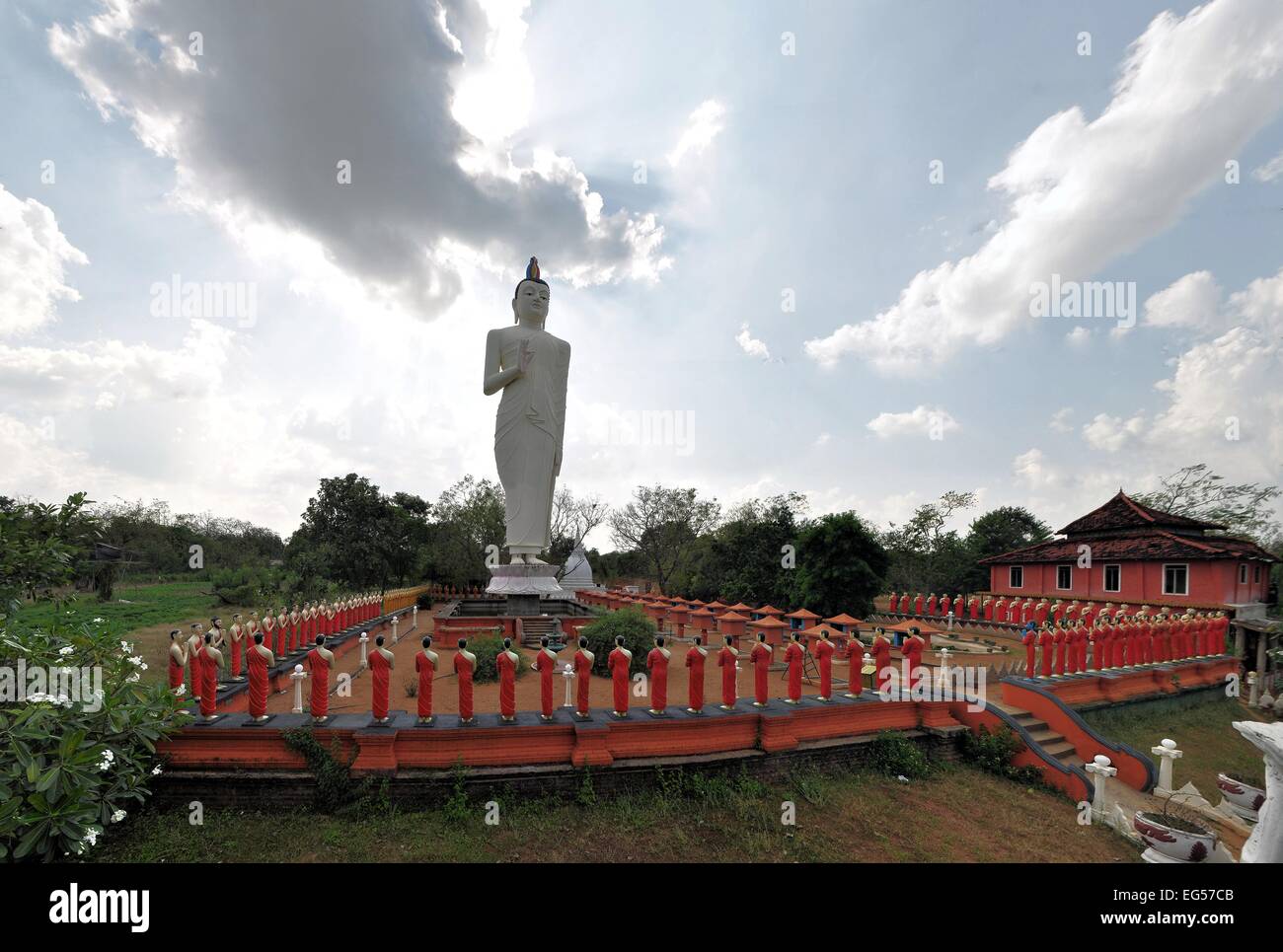 Disciples of Buddha statues at Kimbissa temple near Sigiriya Rock ...