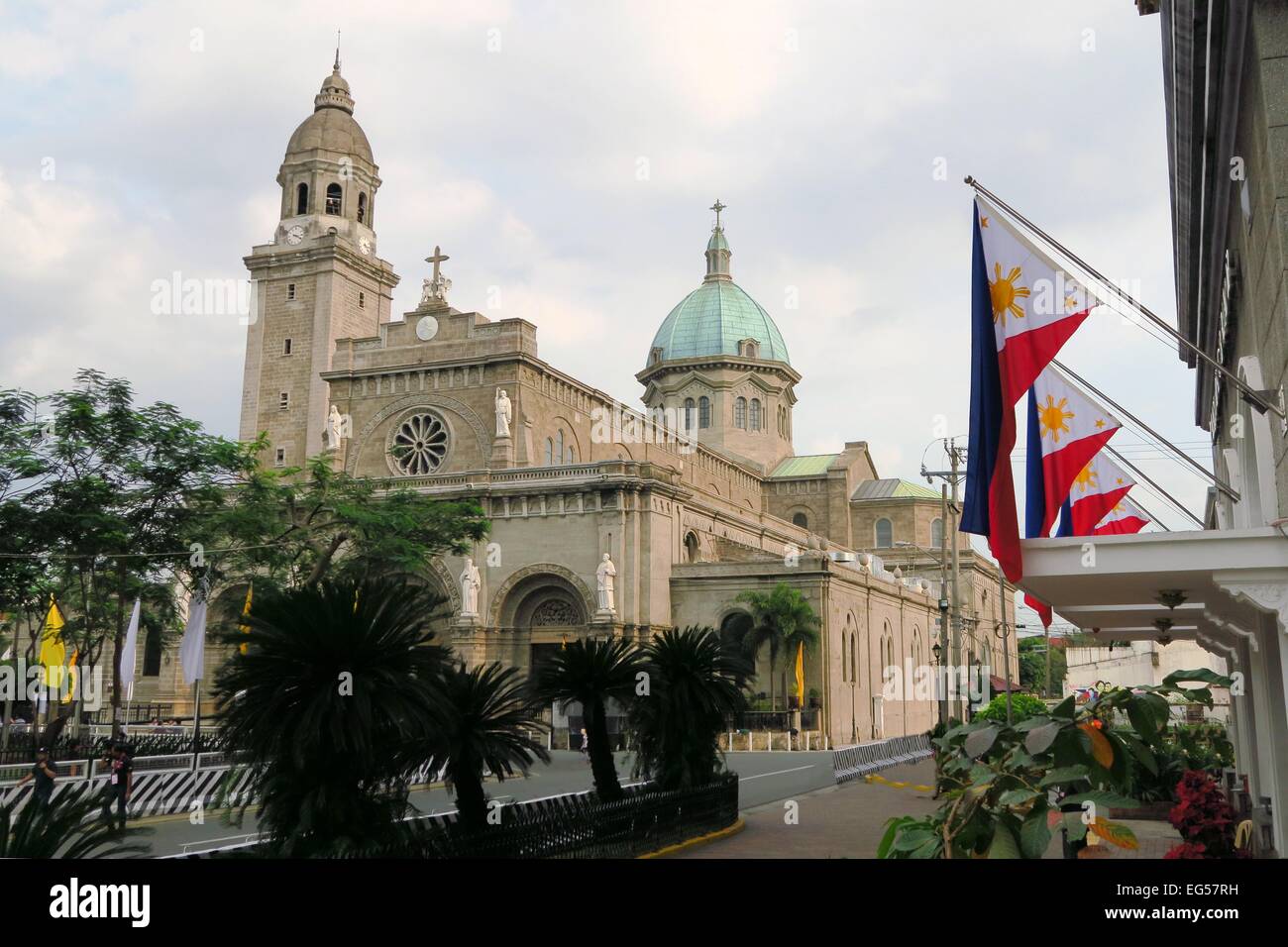 Manila Cathedral located in the Intramuros district of Manila , Philippines Stock Photo - Alamy