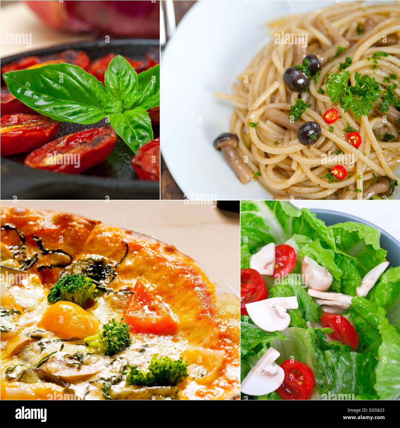 healthy Vegetarian vegan food collage nested on white frame Stock Photo ...