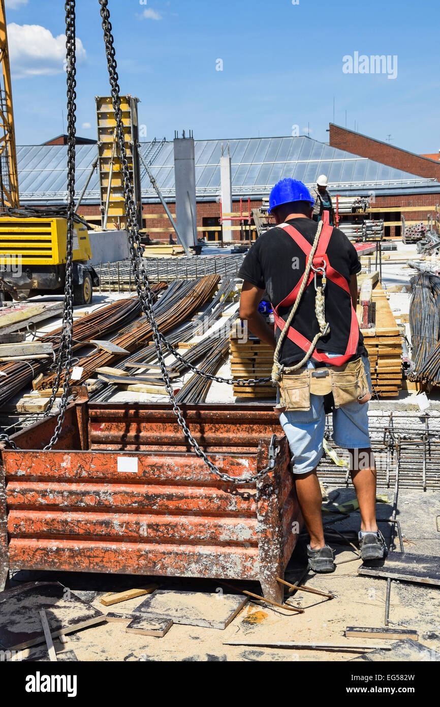 Man is working at the construction site Stock Photo - Alamy