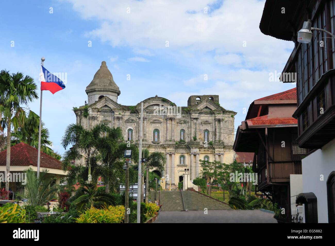 Colonial Spanish Catholic Cathedral in the town of Taal is the Largest ...