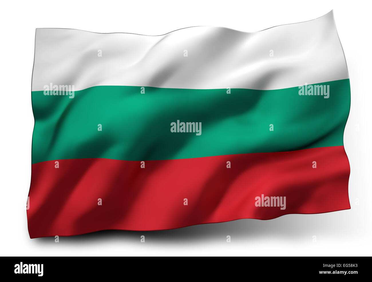 Waving flag of Bulgaria isolated on white background Stock Photo - Alamy