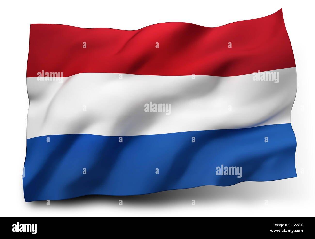 Waving flag of Netherlands isolated on white background Stock Photo - Alamy