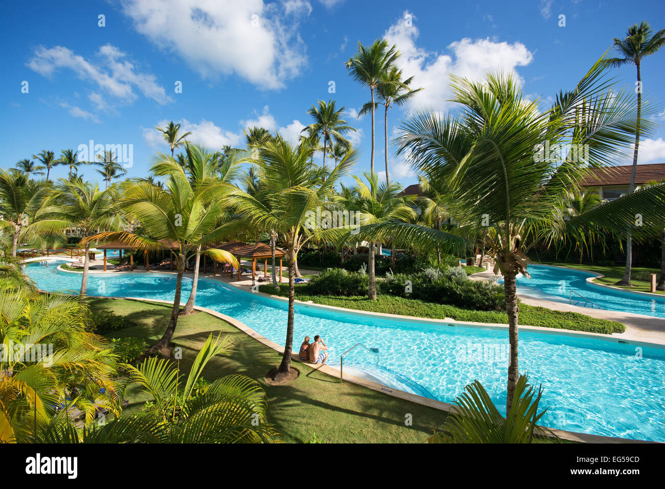 DOMINICAN REPUBLIC. A river-style swimming pool in the grounds of the ...