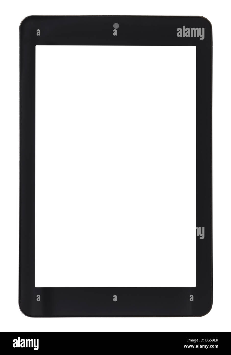 front view of tablet pc with cut out screen isolated on white ...