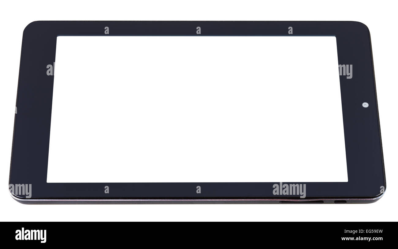 black tablet-pc with cut out screen isolated on white background Stock ...