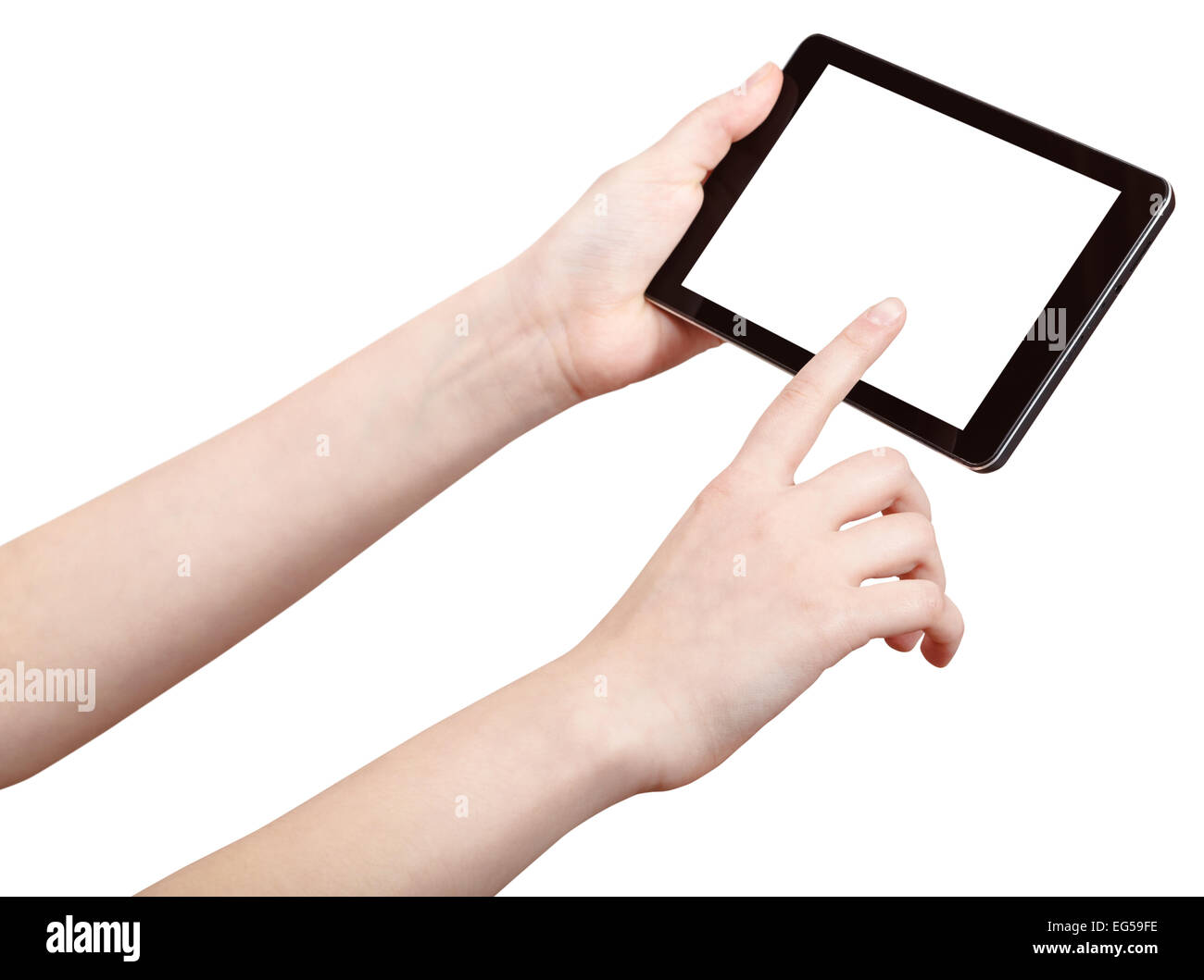 finger press touchpad with cut out screen isolated on white background ...