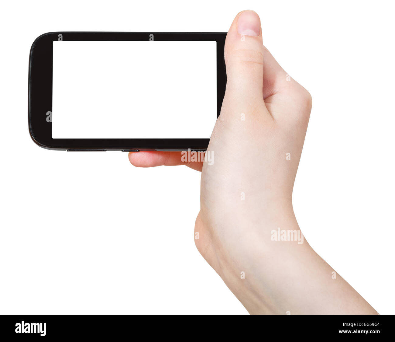 Woman hand holds smart Cut Out Stock Images & Pictures - Alamy