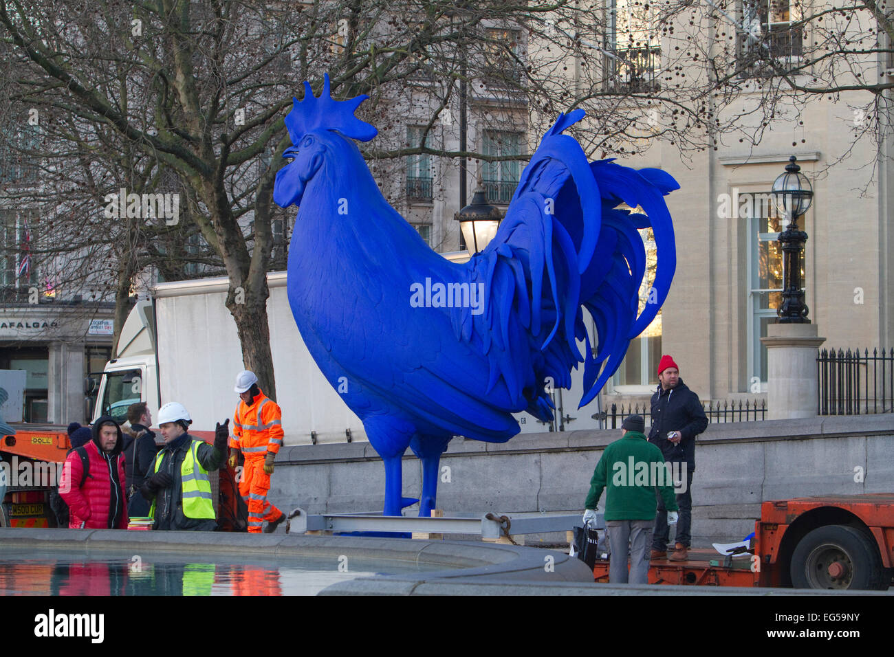 The Blue Cockerel has flown its perch on the fourth Plinth of Trafalgar ...