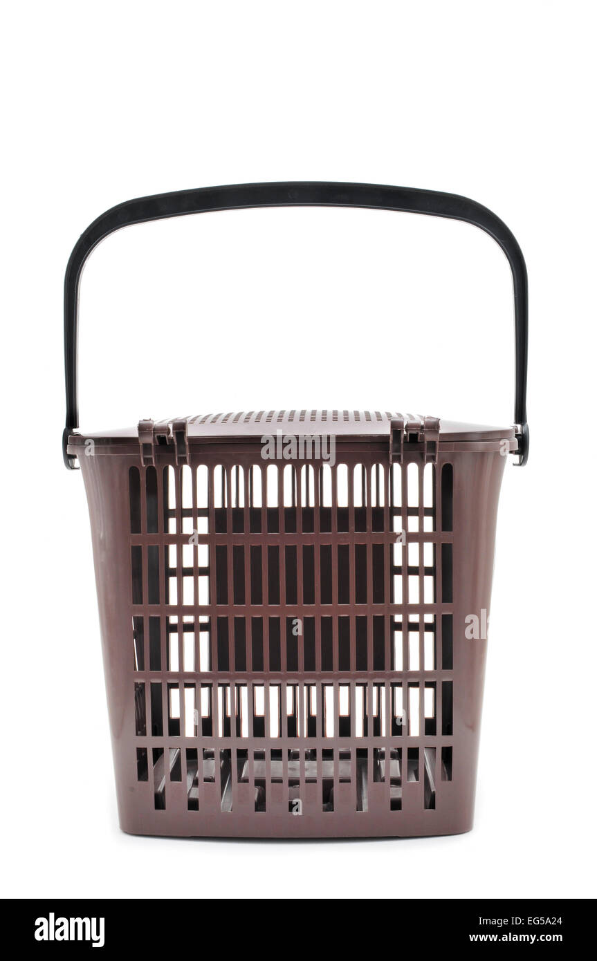 a brown bin for the food waste on a white background Stock Photo - Alamy