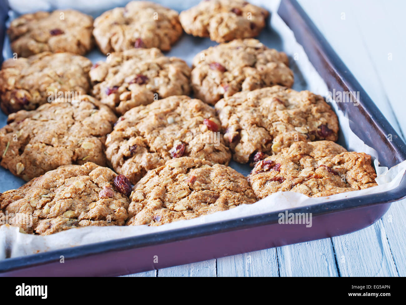 baked cookies on the white table, sweet cookies Stock Photo - Alamy