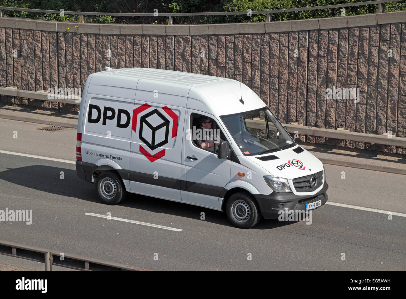 A DPD Global Express Parcels van on the A40 in West London, UK Stock ...