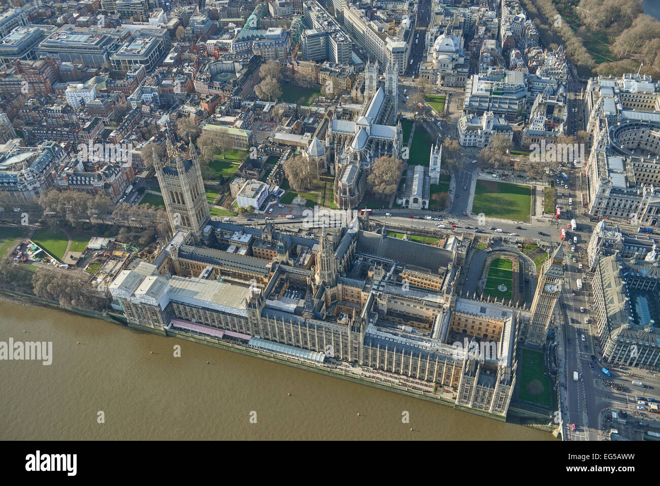 Westminster abbey aerial hi-res stock photography and images - Alamy