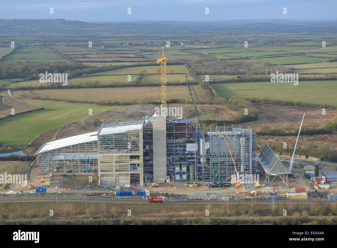 An aerial view of the construction of an Energy From Waste plant in ...