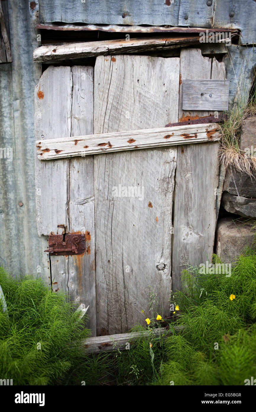 An old door to a shack in southern Iceland Stock Photo - Alamy