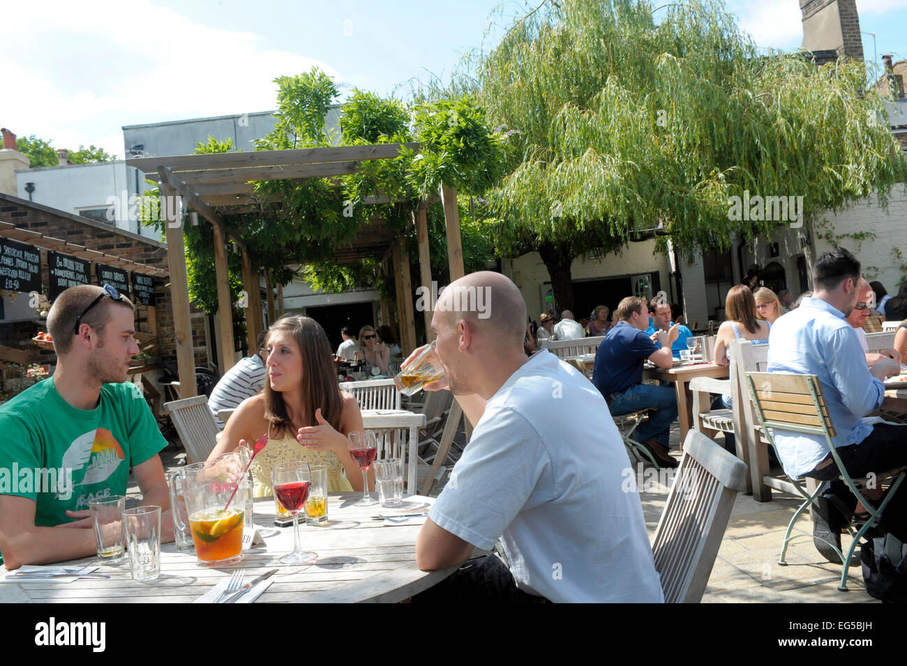 The Albion pub and garden 10 Thornhill Rd, London N1 Stock Photo - Alamy