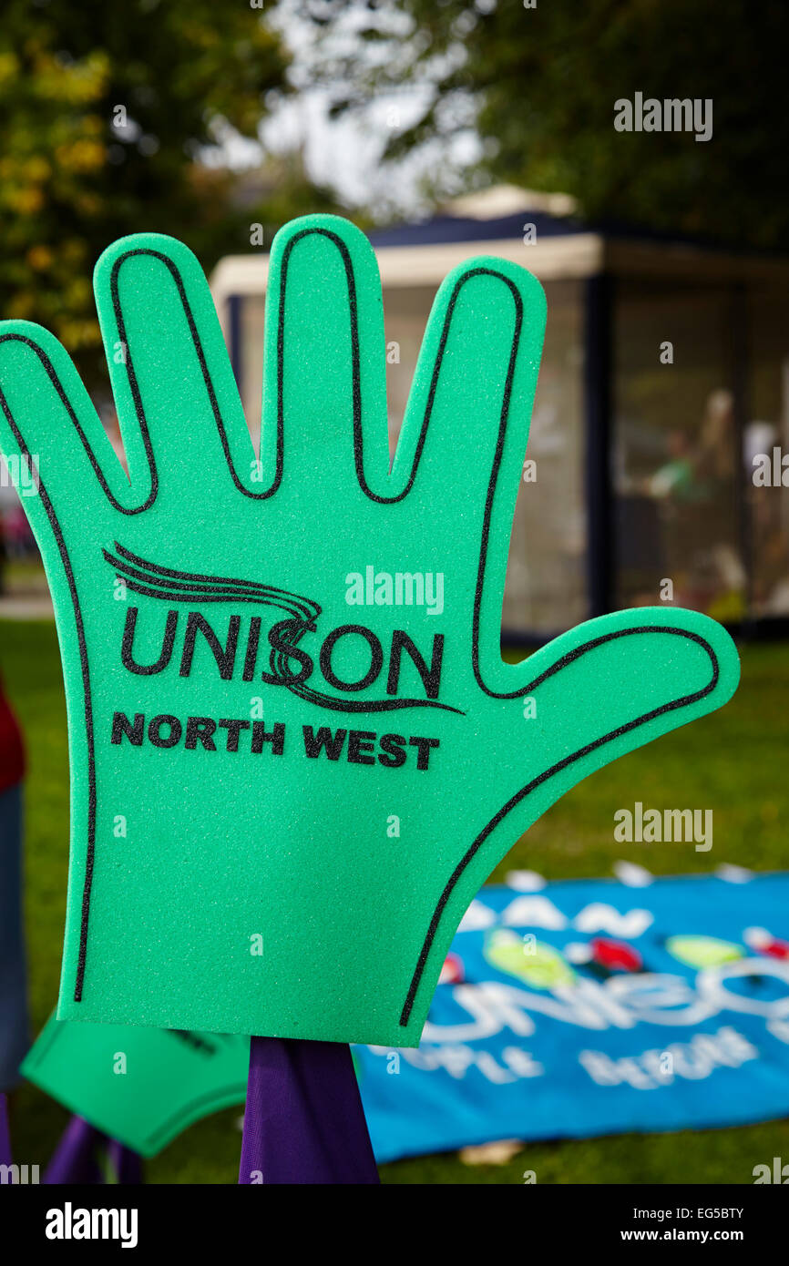 Unison North West hand banner Stock Photo - Alamy