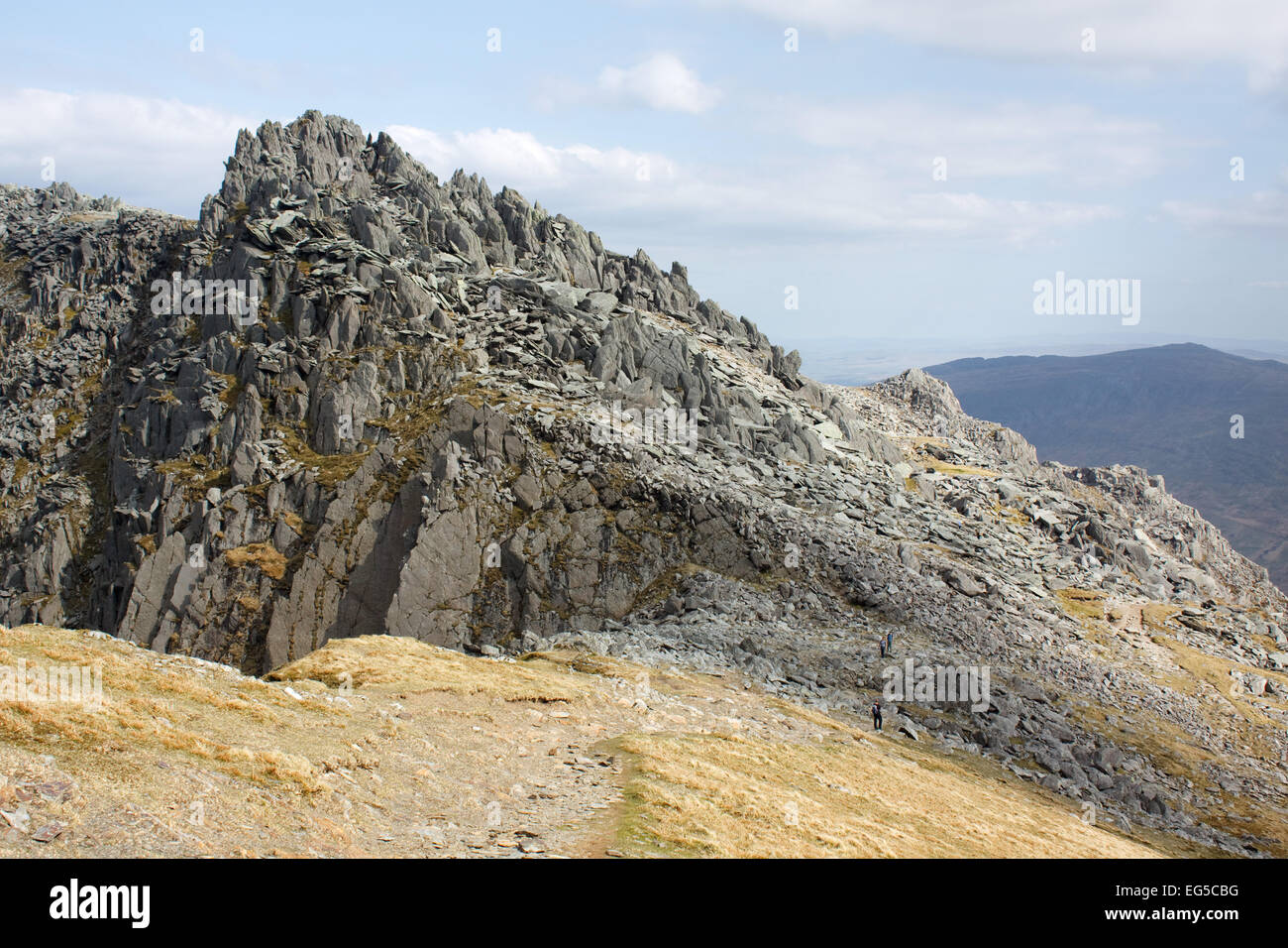 The Castle of the Winds, Castell y Gwynt, on the Glyderau range in the ...