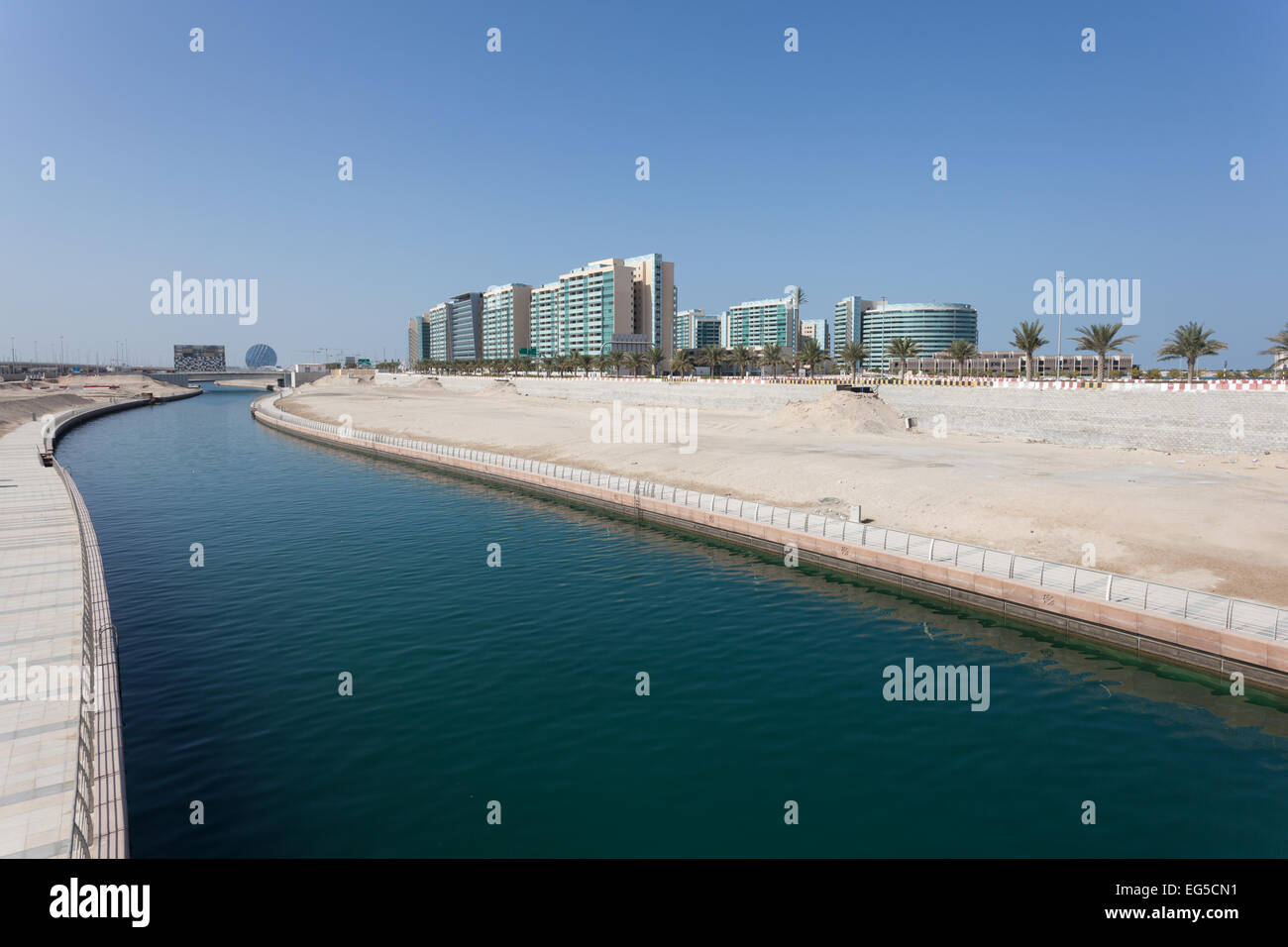 Al Muneera Canal in Abu Dhabi, United Arab Emirates Stock Photo - Alamy