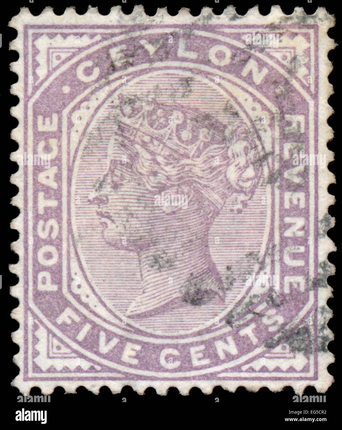 CEYLON - CIRCA 1886: stamp printed by CEYLON, shows Queen Victoria ...