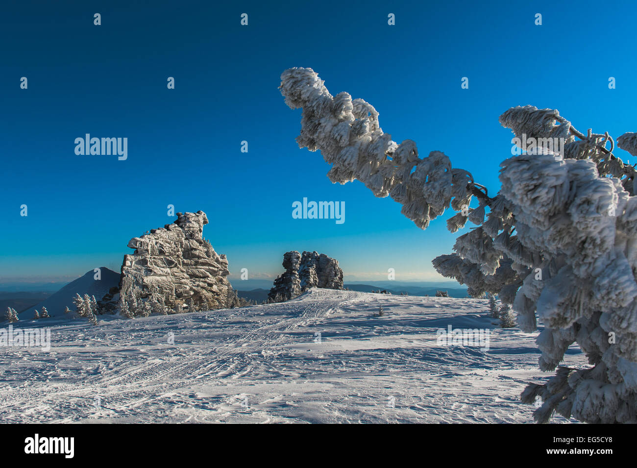 Ski resort Sheregesh, Tashtagol district, Kemerovo region, Russia Stock ...