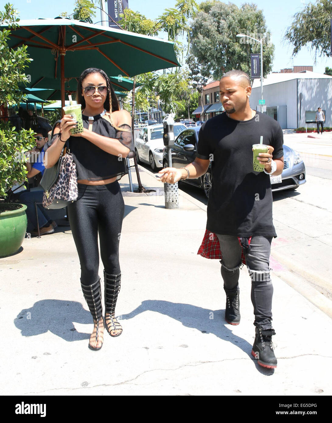 Ariane Andrew aka WWE wrestler 'Cameron' leaves Urth Cafe with a health ...