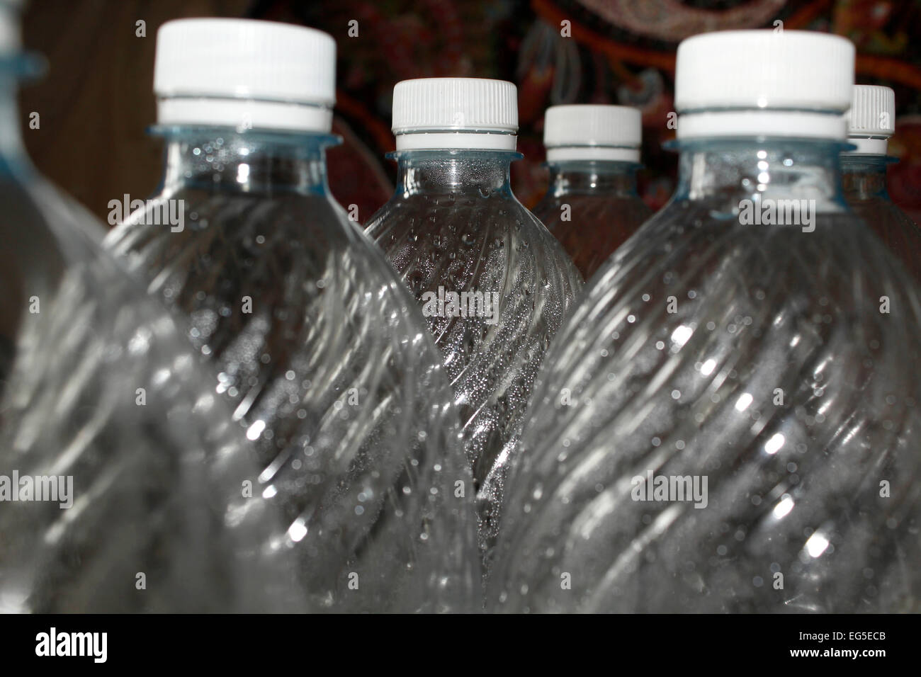 Group of plastic water bottles Stock Photo - Alamy