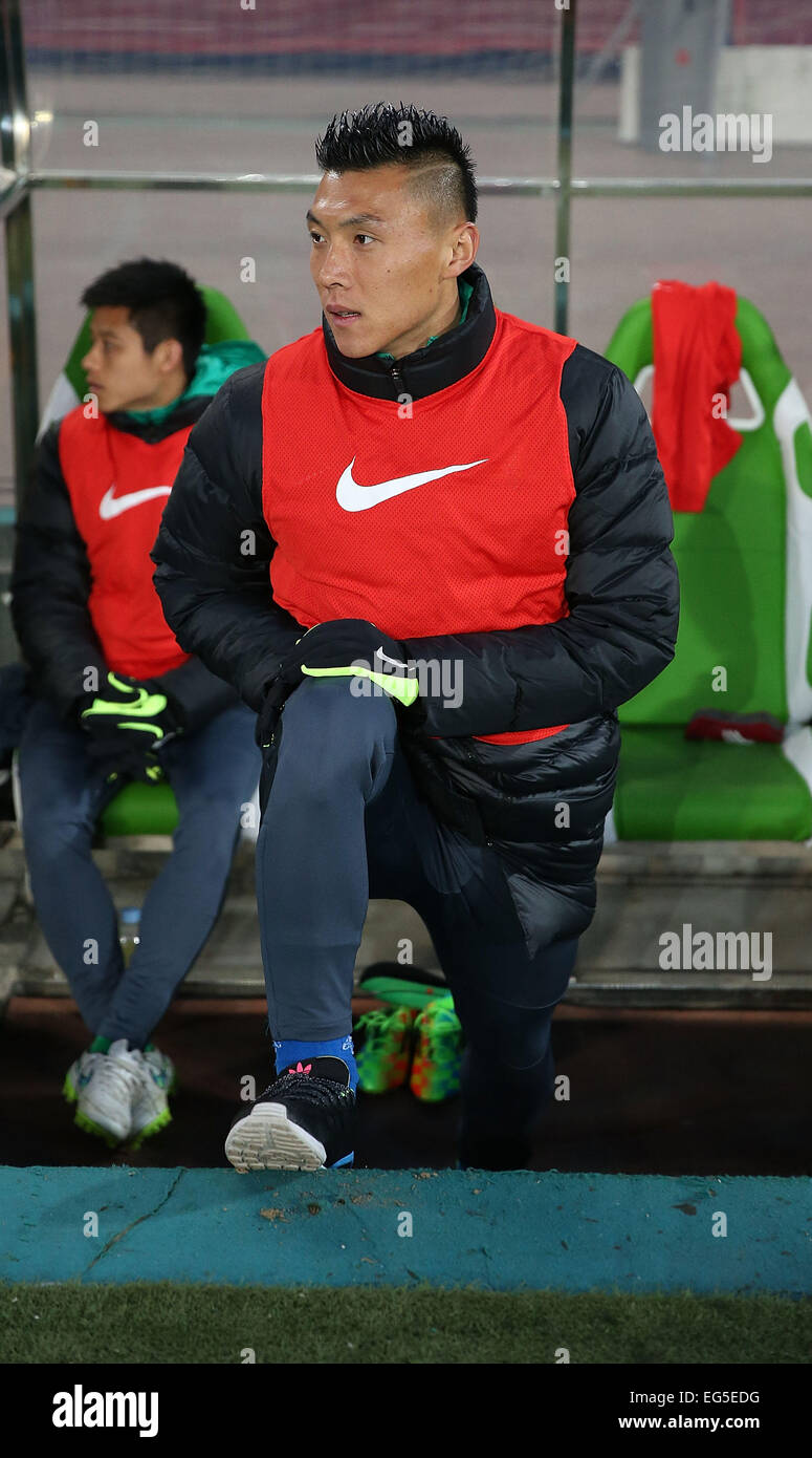Beijing, China. 17th Feb, 2015. Yu Dabao (Front) of China's Beijing ...